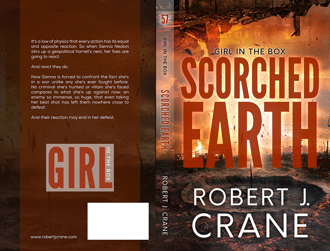 Cover: "Scorched Earth" by Robert J Crane - Art by Karri