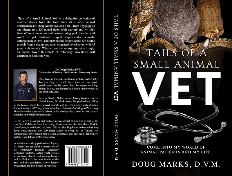 Cover: "Tails of a Small Animal Vet" by Doug Marks DVM - Art by Karri